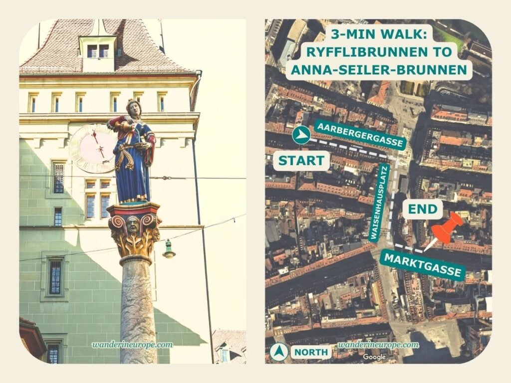A Walking Route to The Beautiful Fountains of Bern Old City